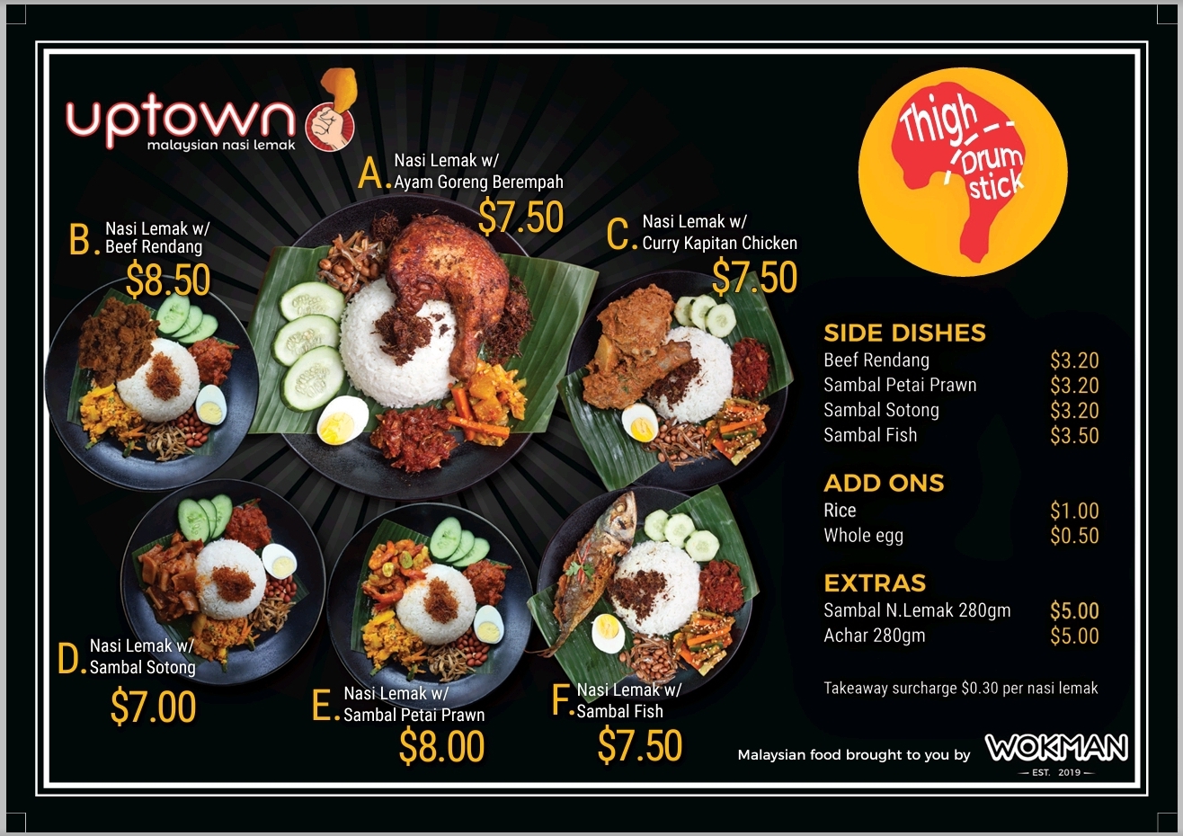 Nasi Lemak Menu - Uptown Nasi Lemak